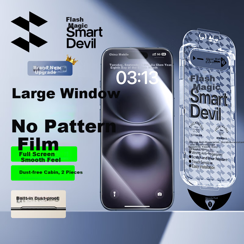 SmartDevil Apple 16Plus Tempered Glass Screen Protector for iPhone 15Plus, Full Coverage with Large Window, Anti-drop, Dust-proof, Anti-fingerprint, Ultra-thin, High Definition, 2-Pack