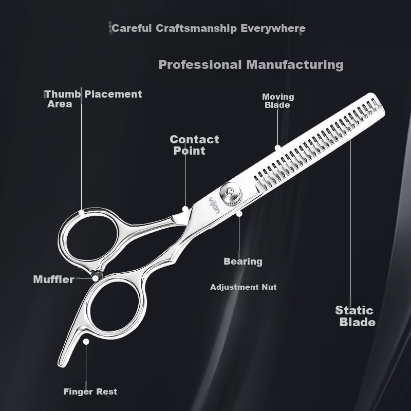 Yijan Hairdressing Scissors Professional Thinning Teeth Scissors Flat Scissors Bangs Trimmer Haircut Tool Self Hair Cutting Home Use Hair Thinning Scissors