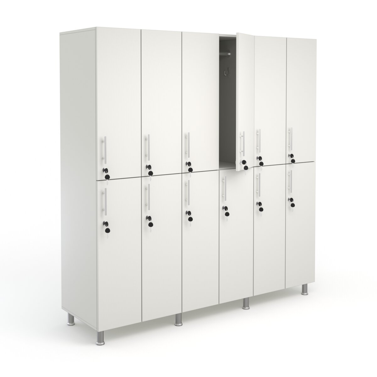 Шкаф для раздевалок 6-секционный 12ти-местный, Белый. Производитель товара - компания Westcom.