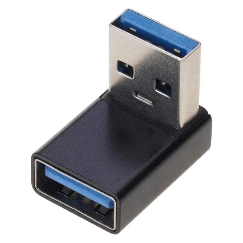 Угловой USB 3.0 переходник черный, Color: black 2