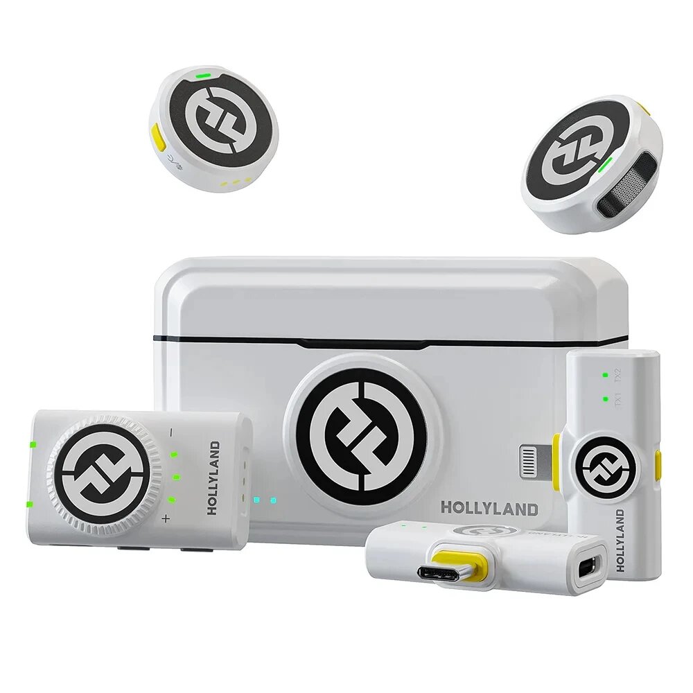 Беспроводной лаvalier микрофон Hollyland Lark M2 white Combo