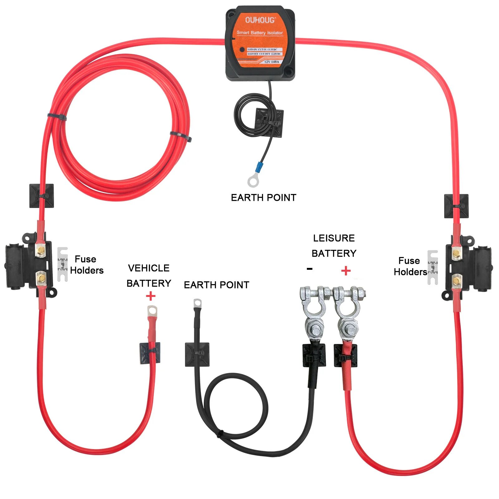 Набор чувствительных к напряжению разделенных реле заряда 12 В AMP VSR 110 А для 3m without LED