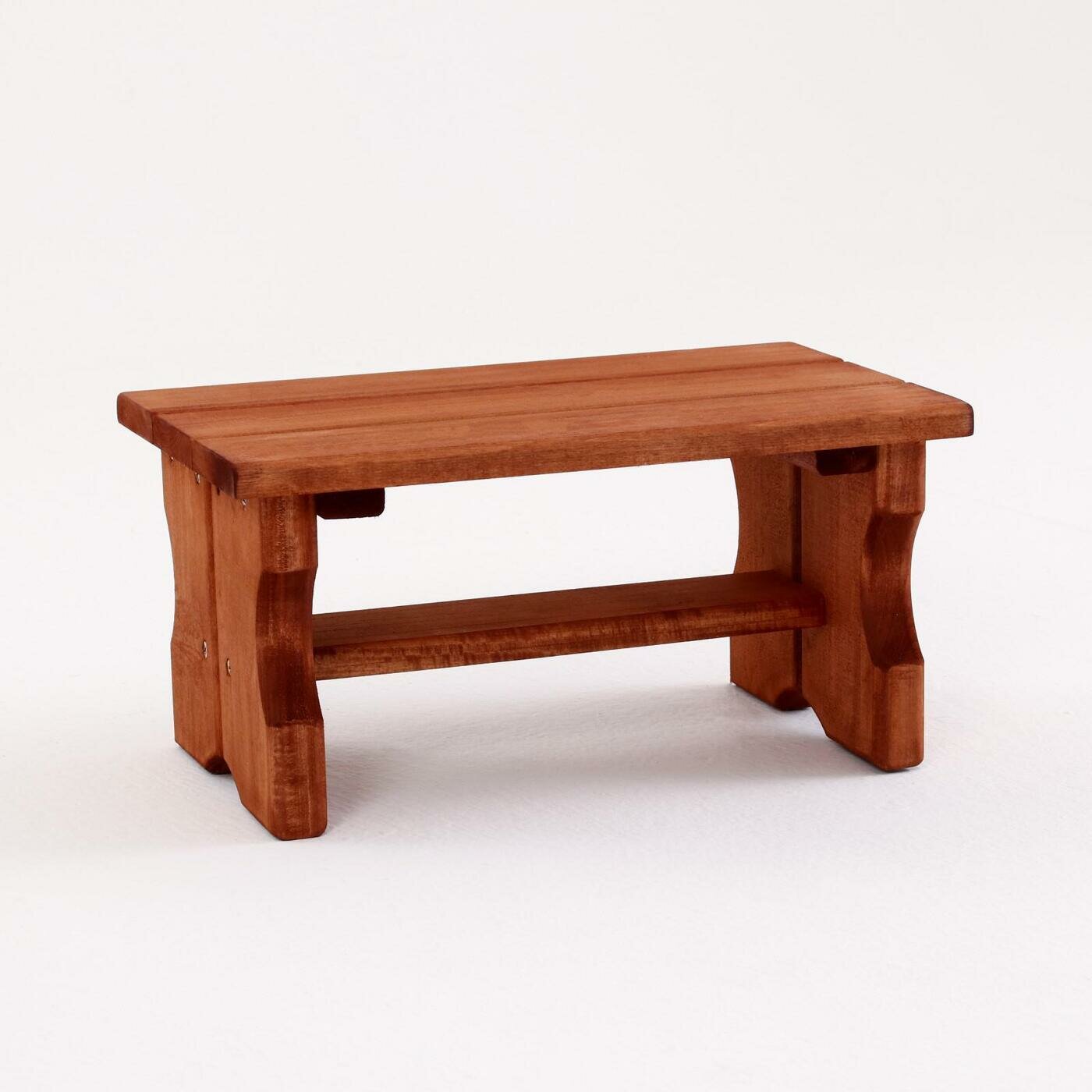 Скамья низкая мореная из липы, сорт В, 35 x 17 x 22 см