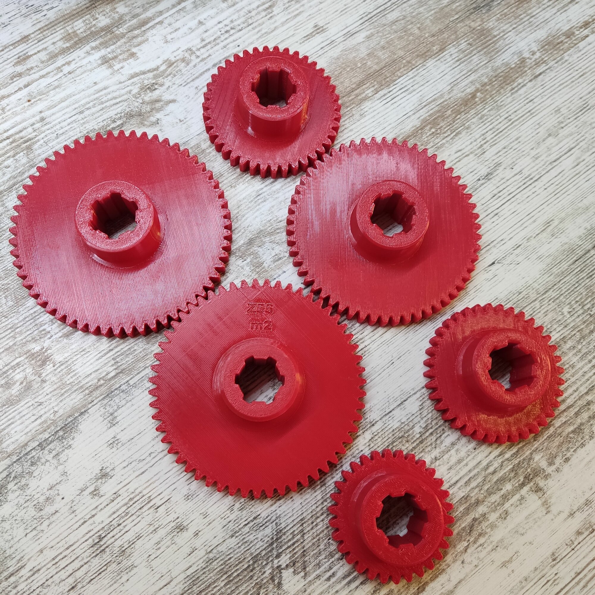 Шестерни токарного станка 1А616, пластик, коричнево-красные, 6 шт.