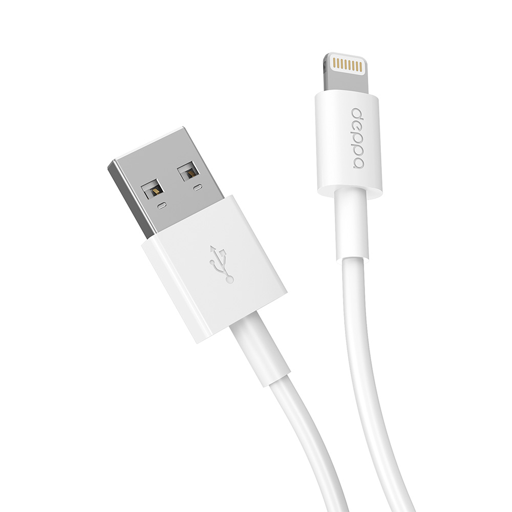 Кабель для зарядки смартфона USB - Lightning, MFI, 1.2м, белый, Deppa 72128
