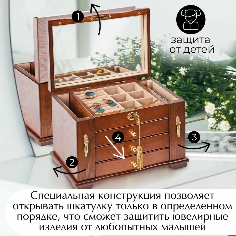 Kemei Шкатулка-сундук Универсальная "однотонный", 1 шт