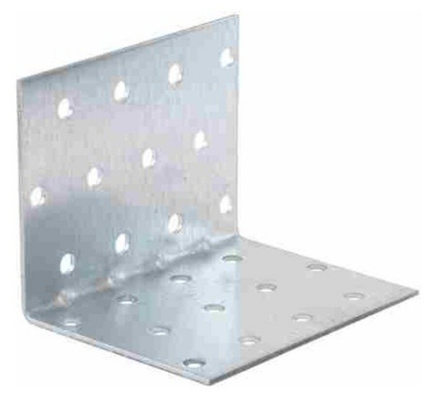 Крепежный уголок Rock Solid Connection / Рок Солид Конекшн усиленный, из оцинкованной стали, серый, 60х60х80х1.5мм / строительство и ремонт