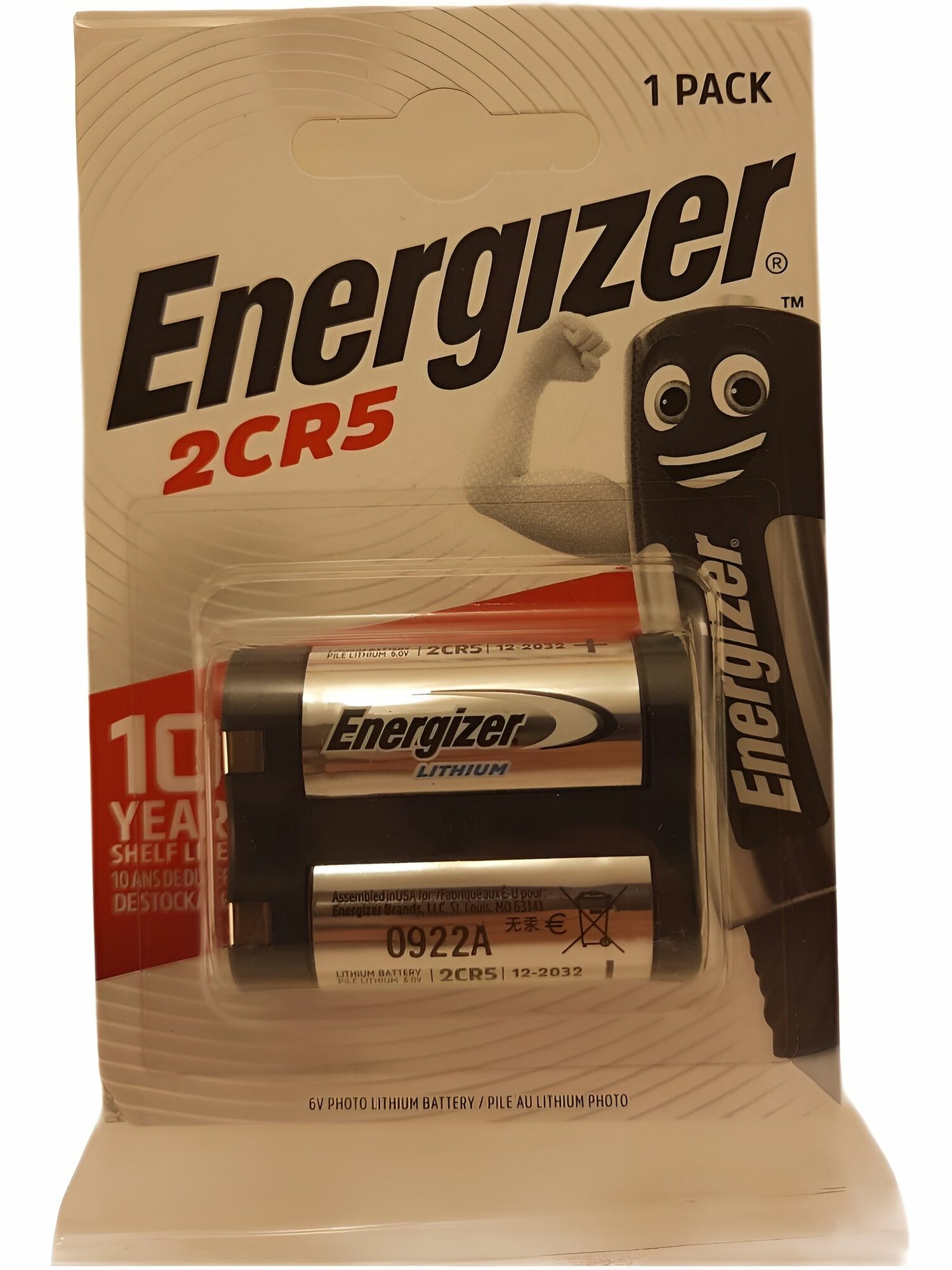 Батарейка литиевая ENERGIZER 2CR5 6В (бл1)