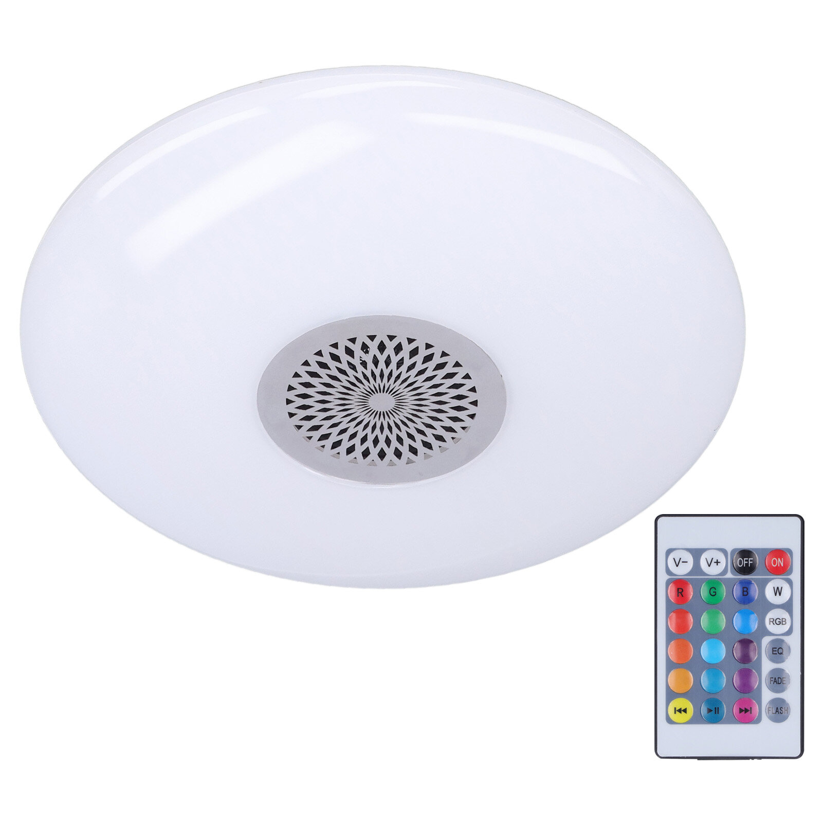 Музыкальная лампа E27 RGB с изменением цвета и дистанционным управлением, 24 Вт, умный музыкальный динамик, потолочный светильник, 85 265 В