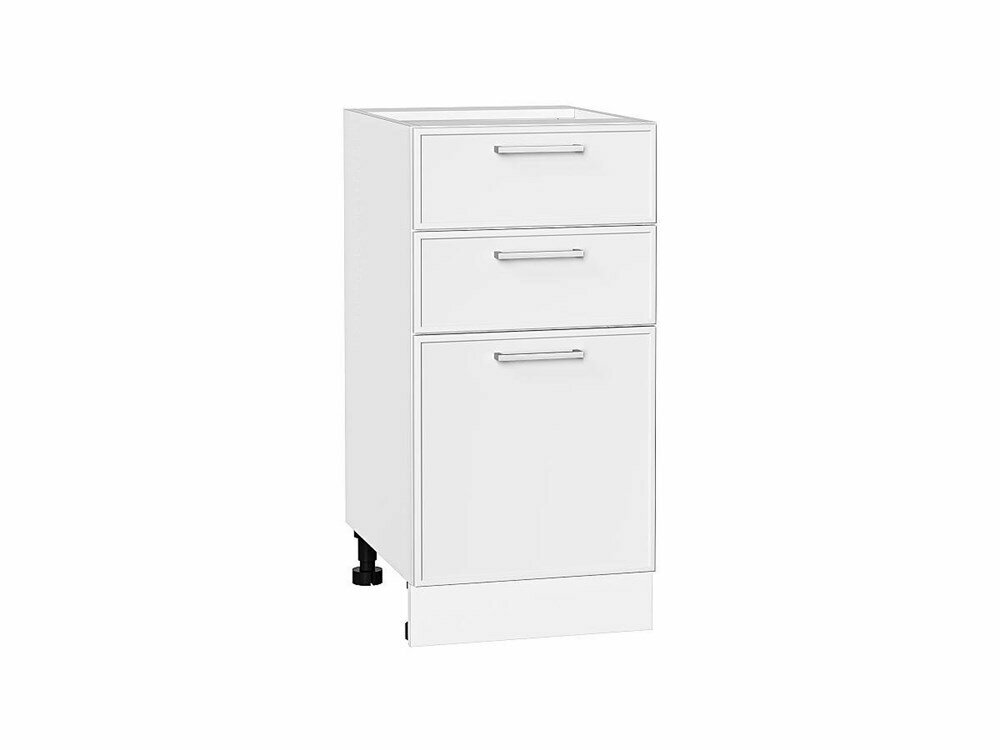 VVT Шкаф нижний с 3-мя ящиками Квадро Белый, Белый, 400
