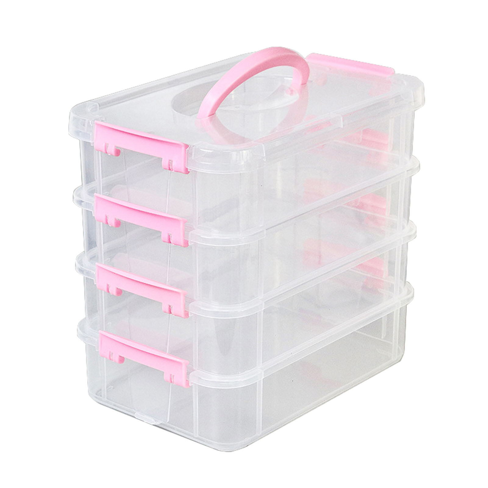Сложные коробки для хранения настольных блоков игрушек Организатор Организатор с крышкой для хранения коробки для спальни розовый