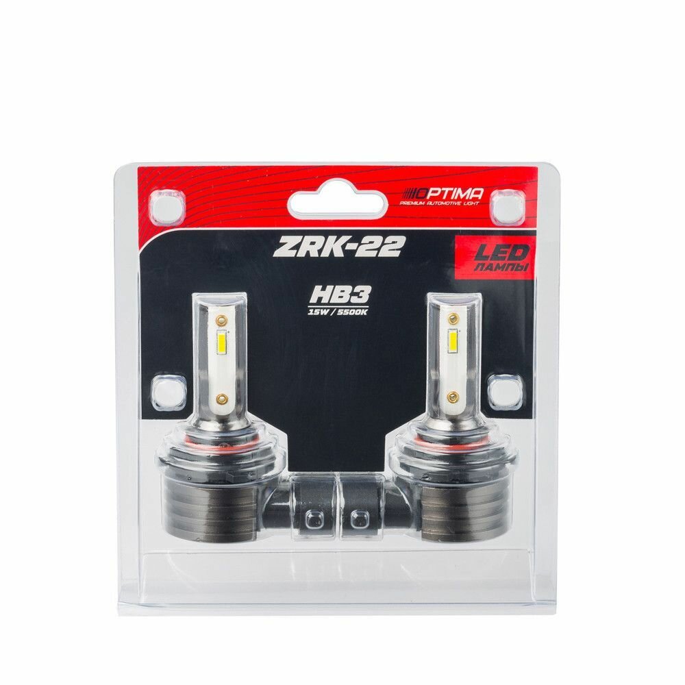 Светодиодные led лампы HB3 5500K 12V Optima ZRK-22
