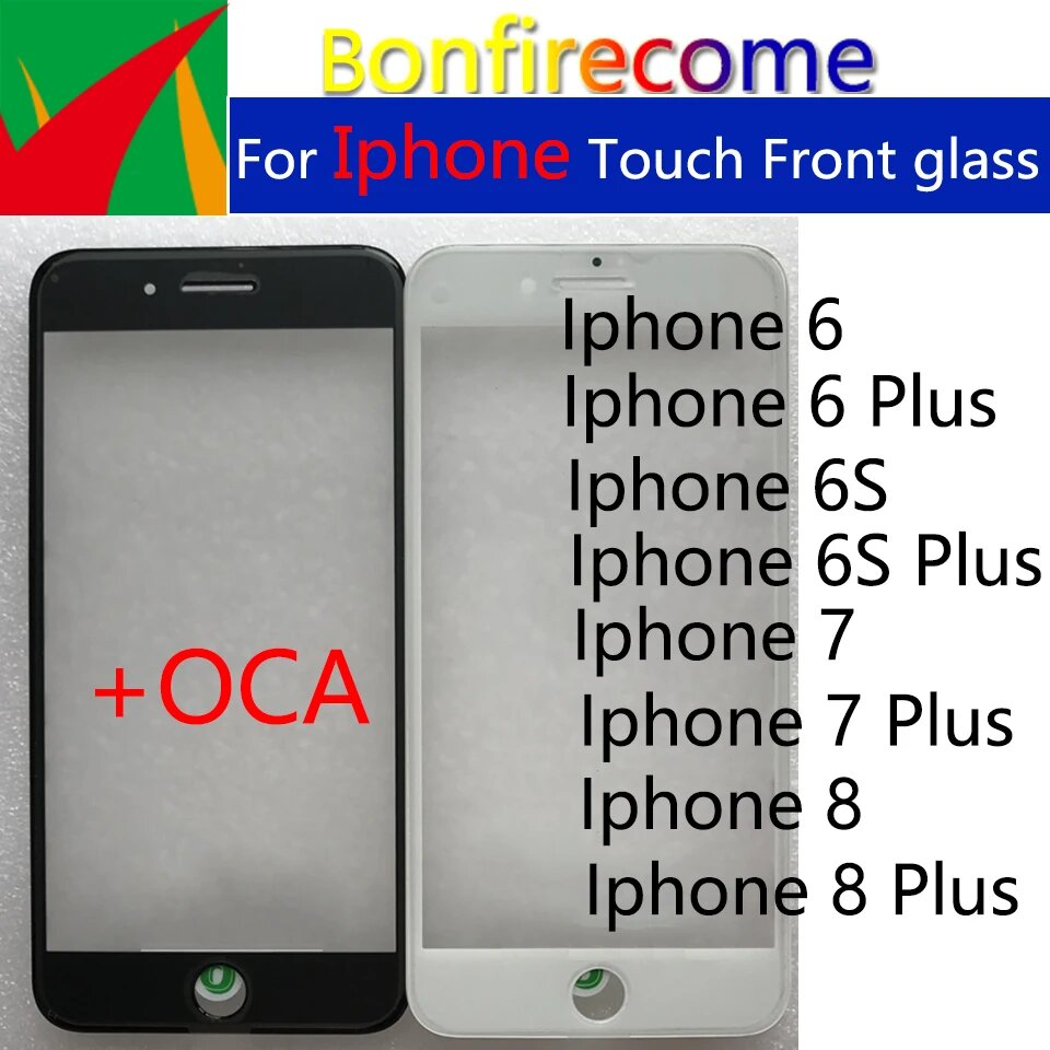 10 шт./лот для iPhone 6 6s 8 7 Plus сенсорный ЖК-экран переднее наружное стекло с заменой OCA iphone 8-Black