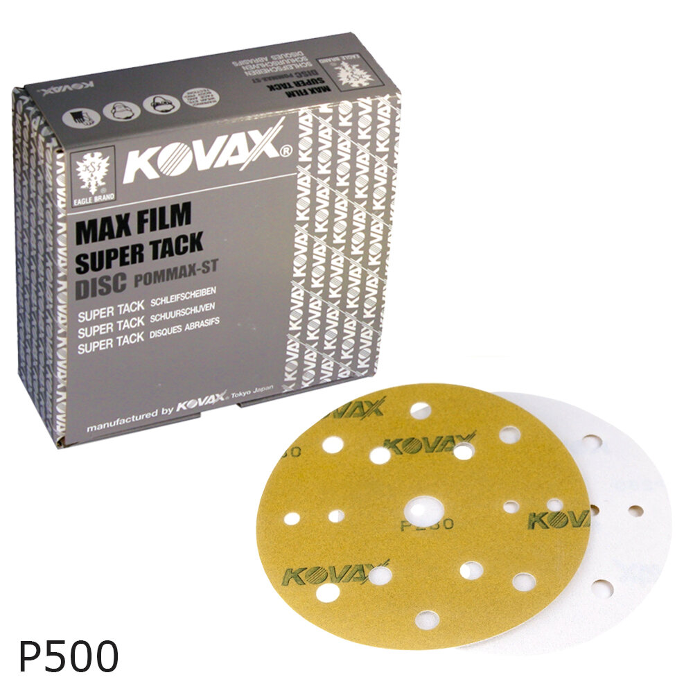 10шт - круг абразивный P 500 152мм 15 отверстий MAX FILM KOVAX