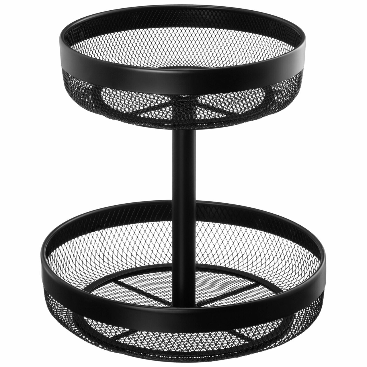 El Casa двухъярусная корзина для фруктов из металла черная 30х30х31 см для кухни