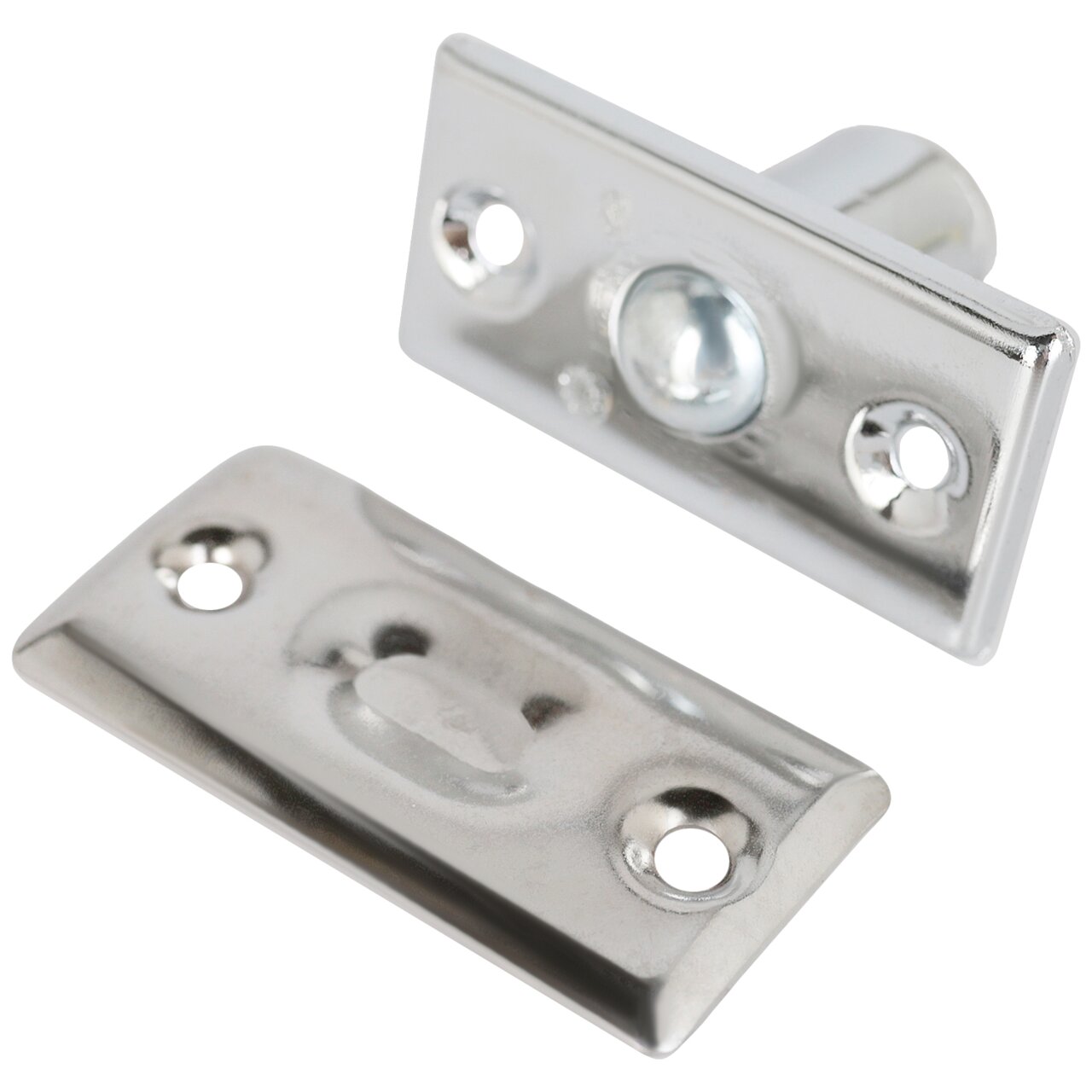 Хром Защелка-фиксатор дверная хромированная, прочная конструкция для монтажа на дверь