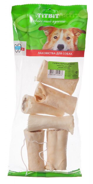 Лакомство для собак Titbit голень баранья малая, упаковка 2 шт х 140 г