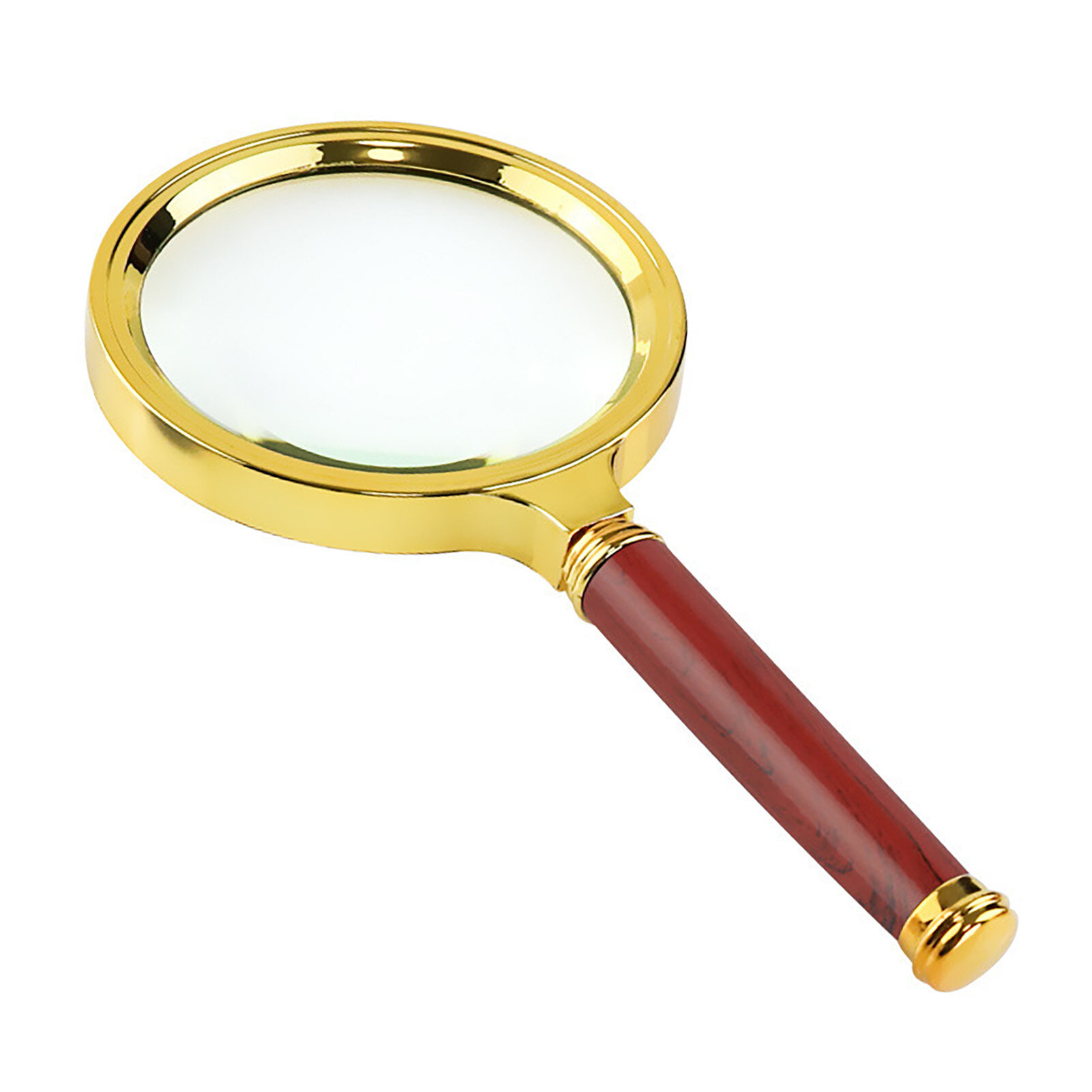 Увеличительное Стекло Деревянная Ручка 10-кратное Увеличение Рамка Из Цинкового Сплава Портативная 155x70x15 мм Ручная Лупа Для Чтения