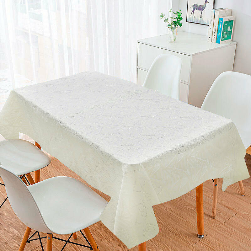 Клеенка столовая белая, 137см×20м, ПВХ, геометричный рисунок, влагостойкая, без основы