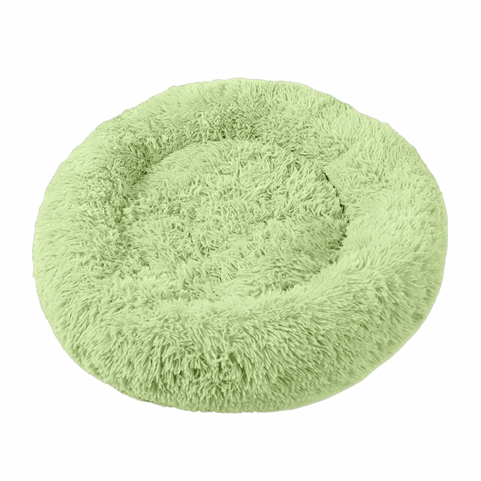 Круглая кроватка для домашних животных с плюшевой поверхностью уютного зимнего сна -lj