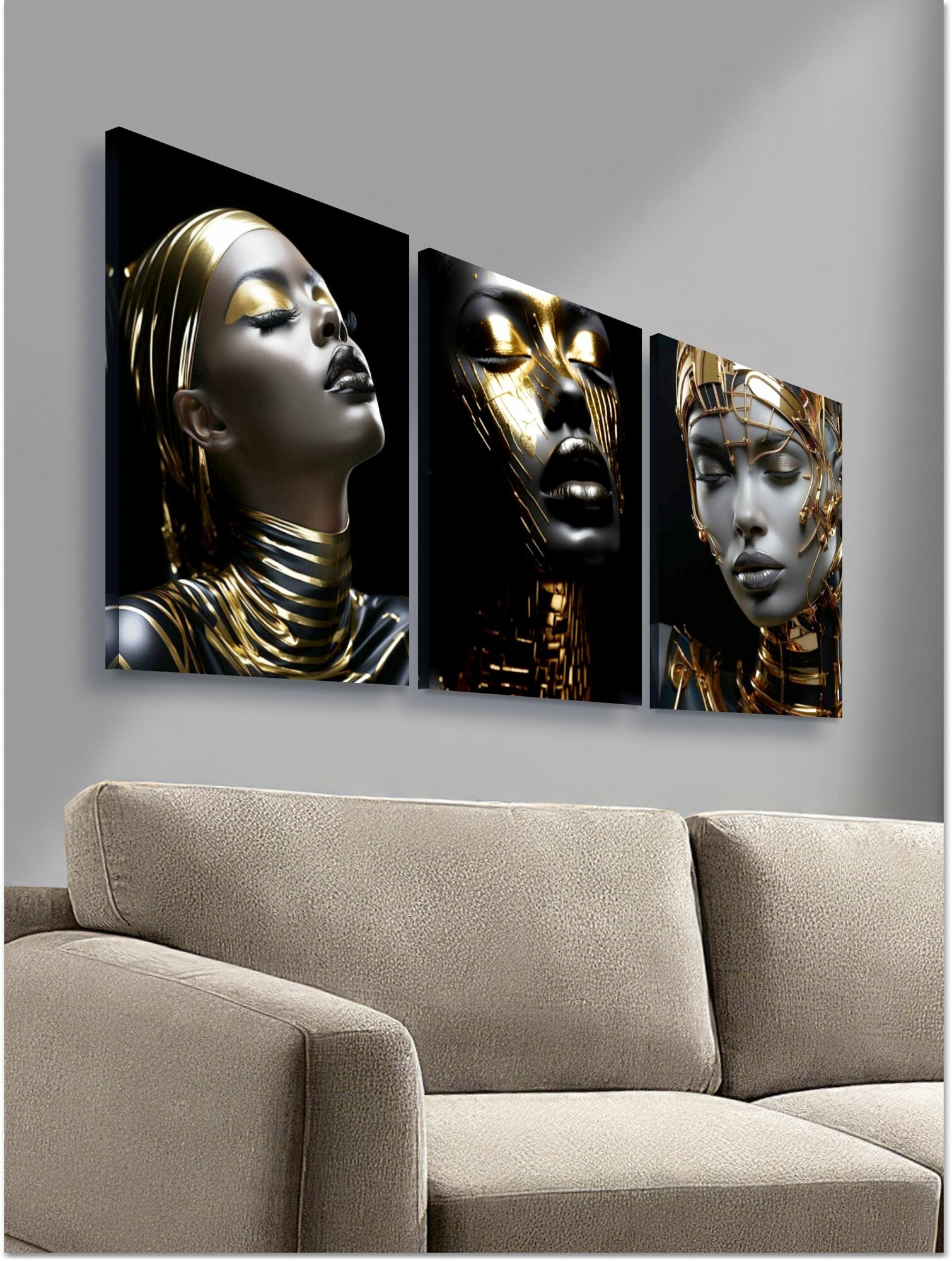 Картина Золото и грация модульная 50x70см 3шт.