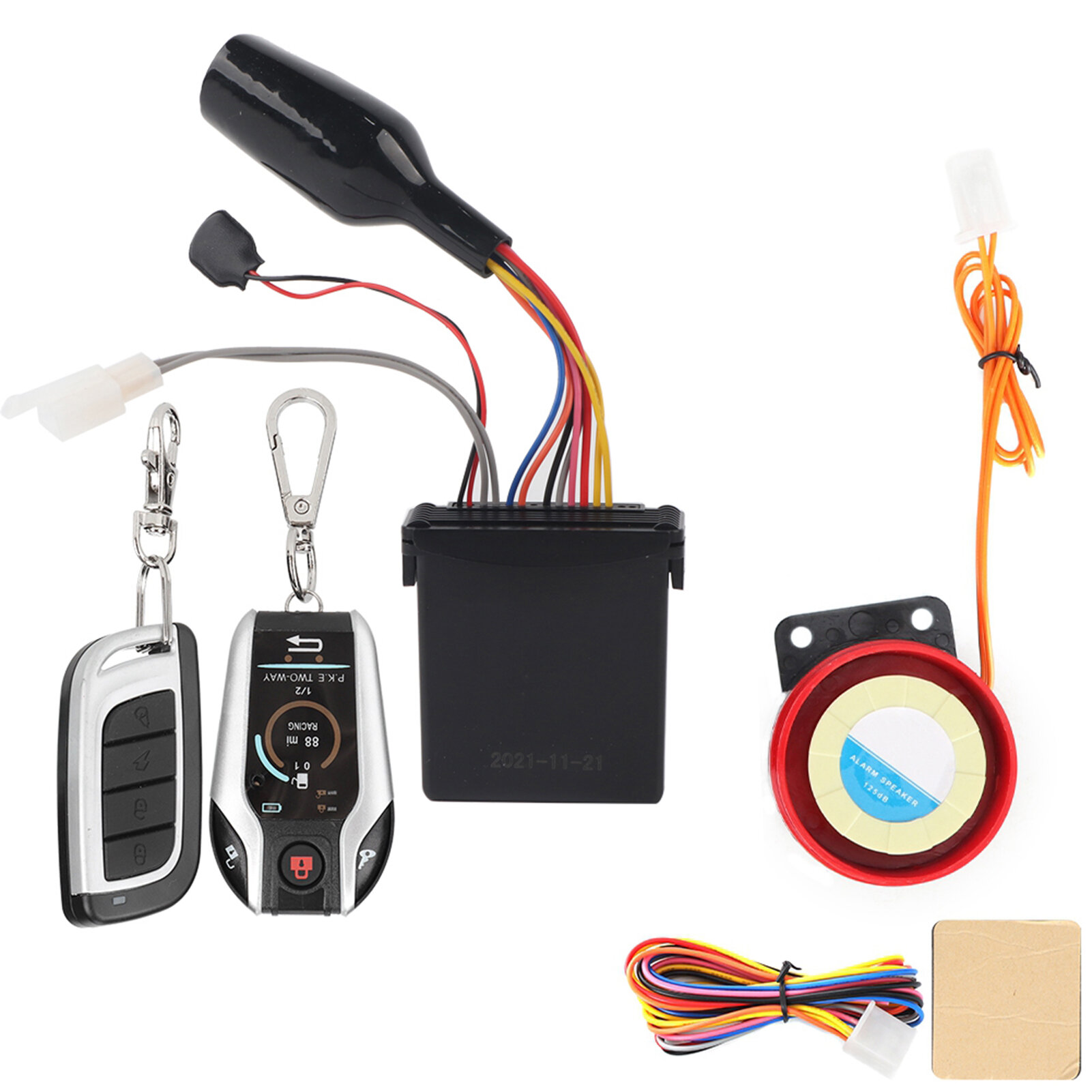 Водонепроницаемая охранная система с дистанционным управлением для мотоцикла, 105–125 дБ, с двусторонним сигналом и запуском двигателя