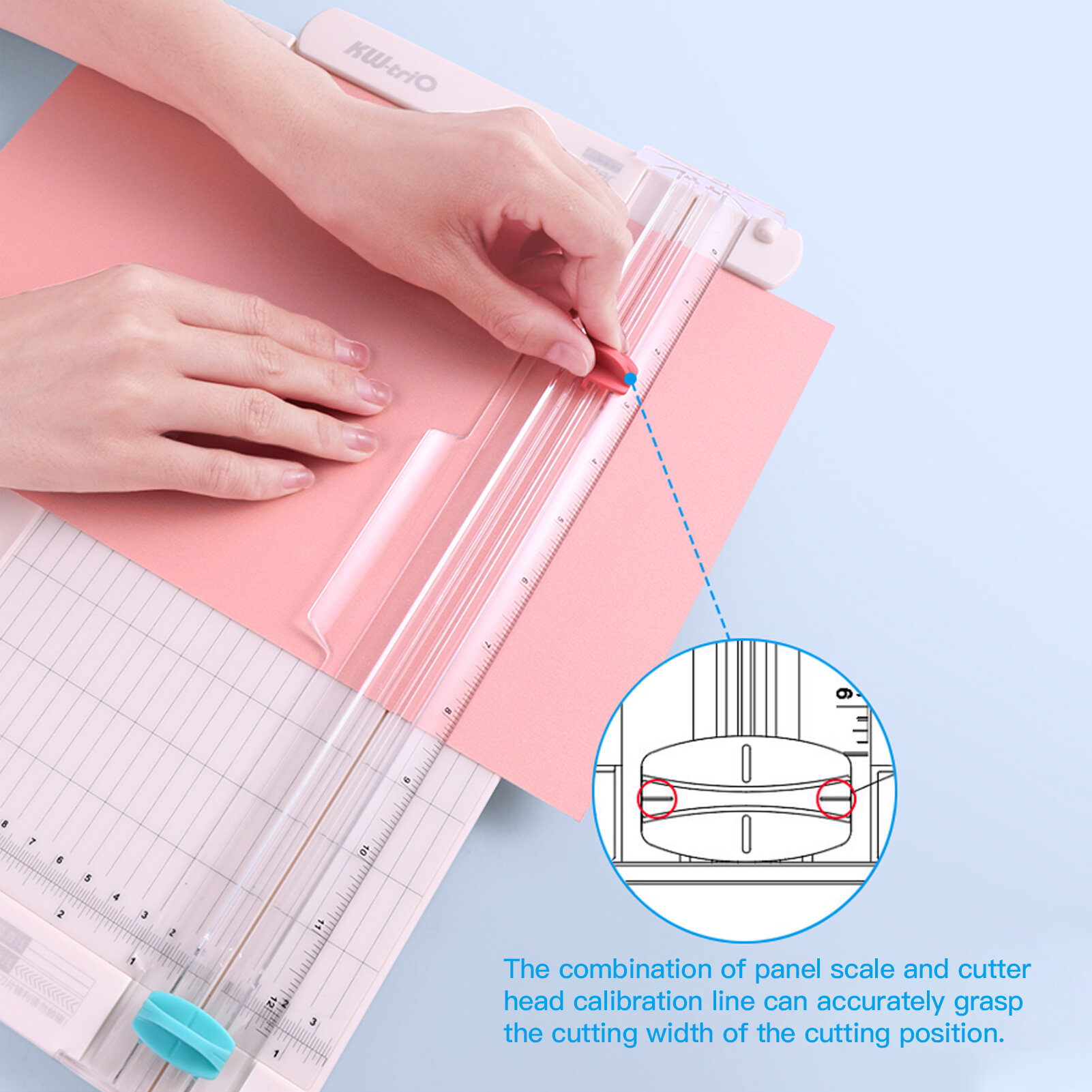 Портативный резак для бумаги KW-trio, длина реза 12,6 дюйма, настольный резак для крафт-бумаги с прямой кромкой, режущая головка с линией сгиба, боковая линейка для бумаги, фотографий, картинок, открыток, инструмент для скрапбукинга