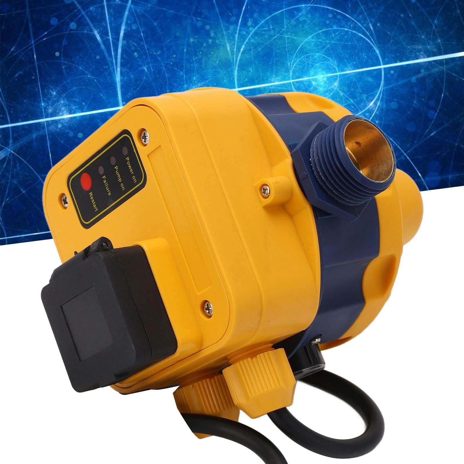 Переключатель контроля давления водяного насоса Автоматический контроллер Защита IP65 Желтый Синий