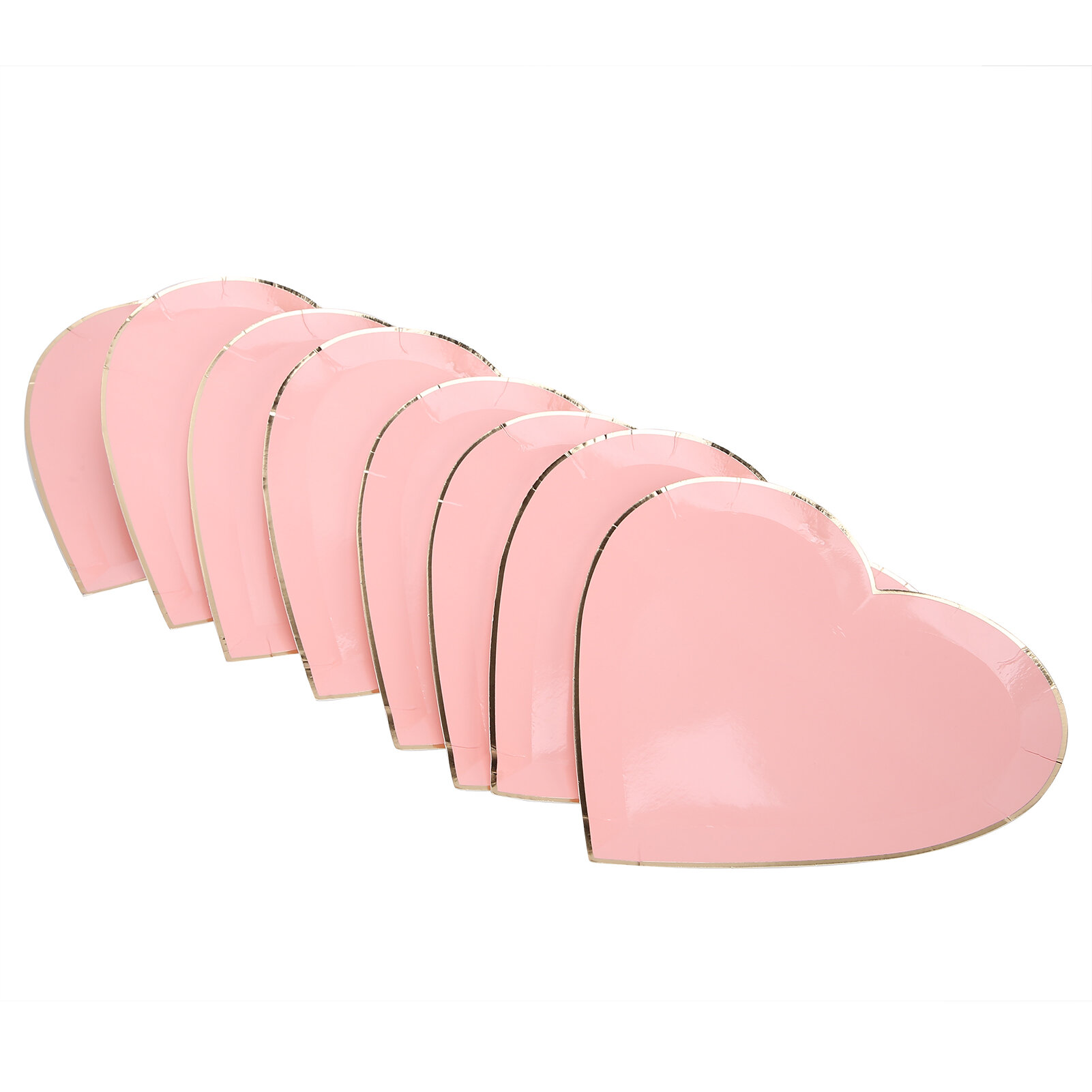 8Pcs Paper Plates Mother's Day Valentine's Wedding Party Supplies Dinnerware Decoration(Pink )