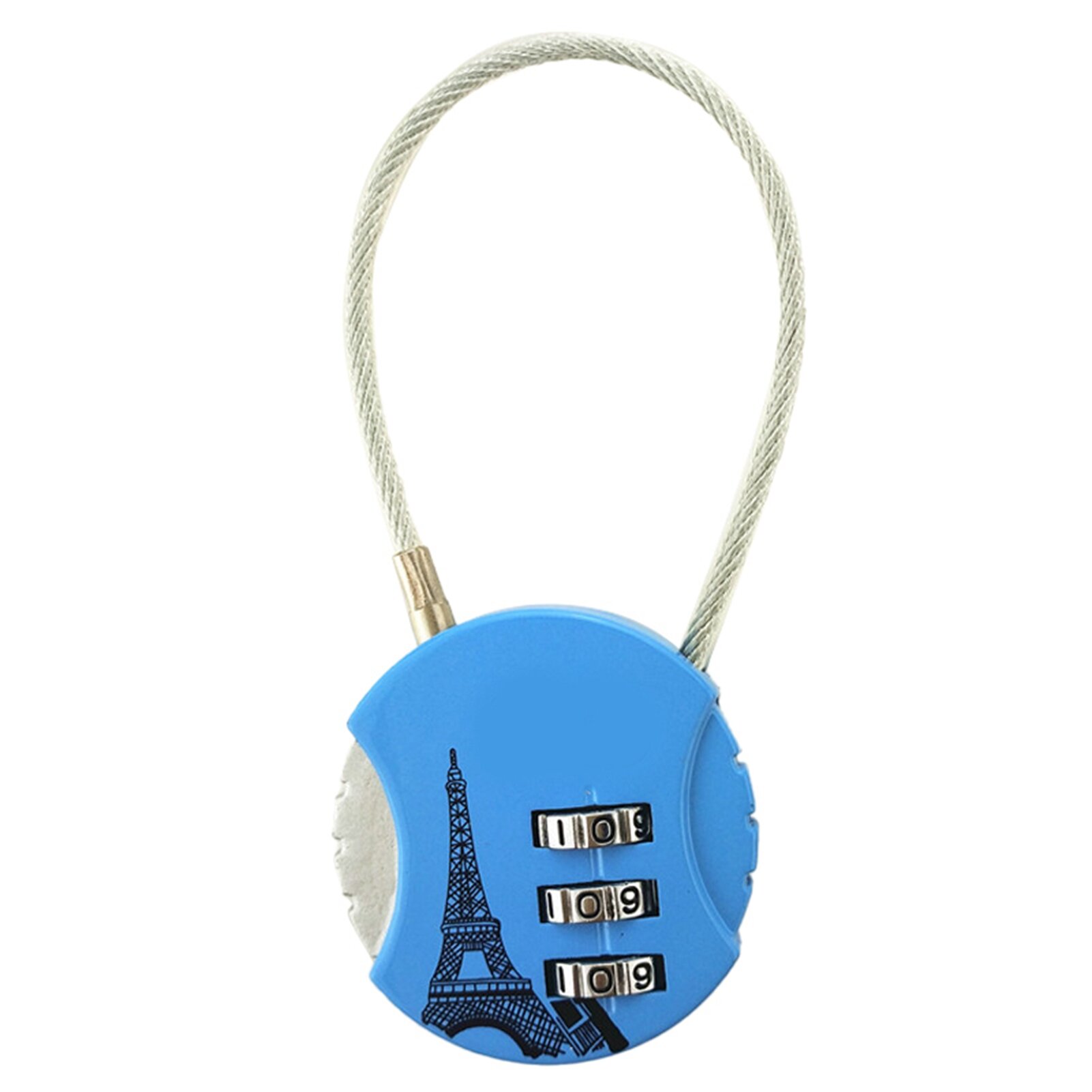 Кодовый замок, 3-значный навесной замок, противоугонный кодовый замок из цинкового сплава для дорожного багажа, чемодана, небесно-голубой