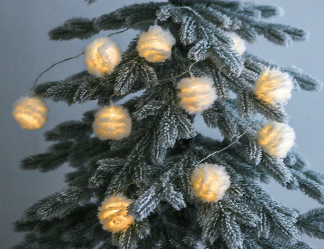 Декоративная гирлянда, 135 см, 10 тёплых белых LED-огней, прозрачный ПВХ, 135 см, батарейки, Koopman International