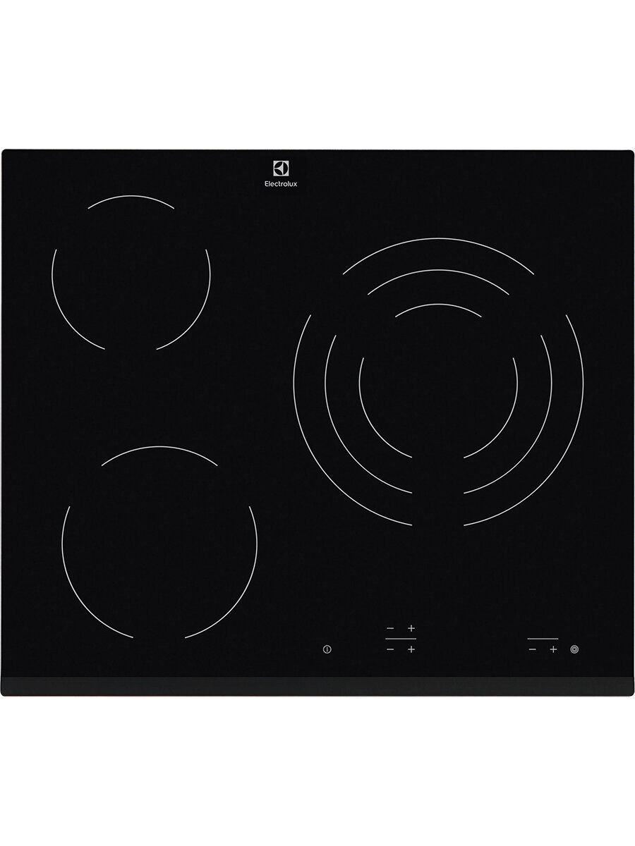 Встраиваемая электрическая панель ELECTROLUX EHF6232FOK, 3 конфорки, стеклокерамика, сенсор, независимая установка