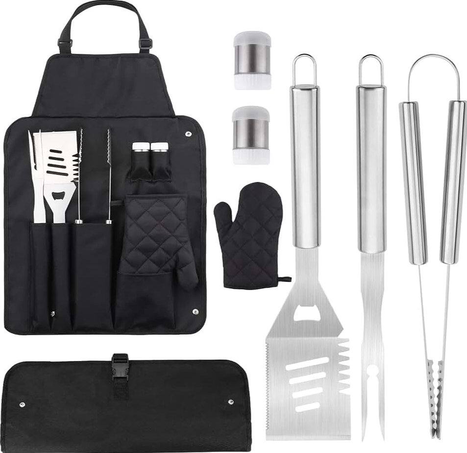Набор для барбекю кухонный, для гриля, подарок мужчине, гриль походный, фартук сумка 7 предметов