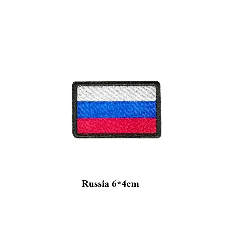 Нашивка флаг России, 6x4 см, цвет 4
