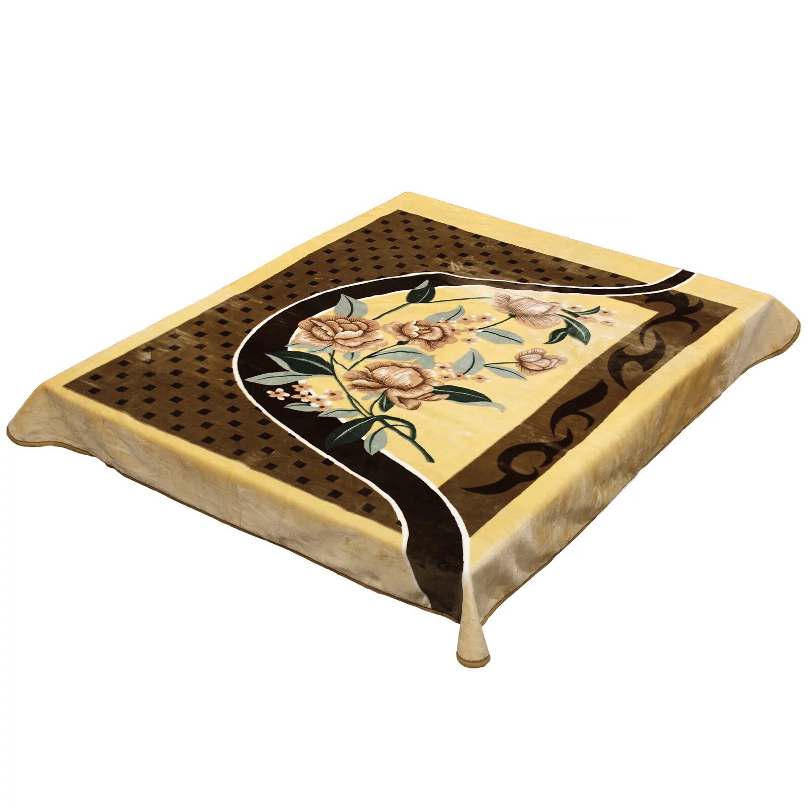 Пледы и покрывала Smoon Плед "Овал" коричневый" 200x240 евро Смун