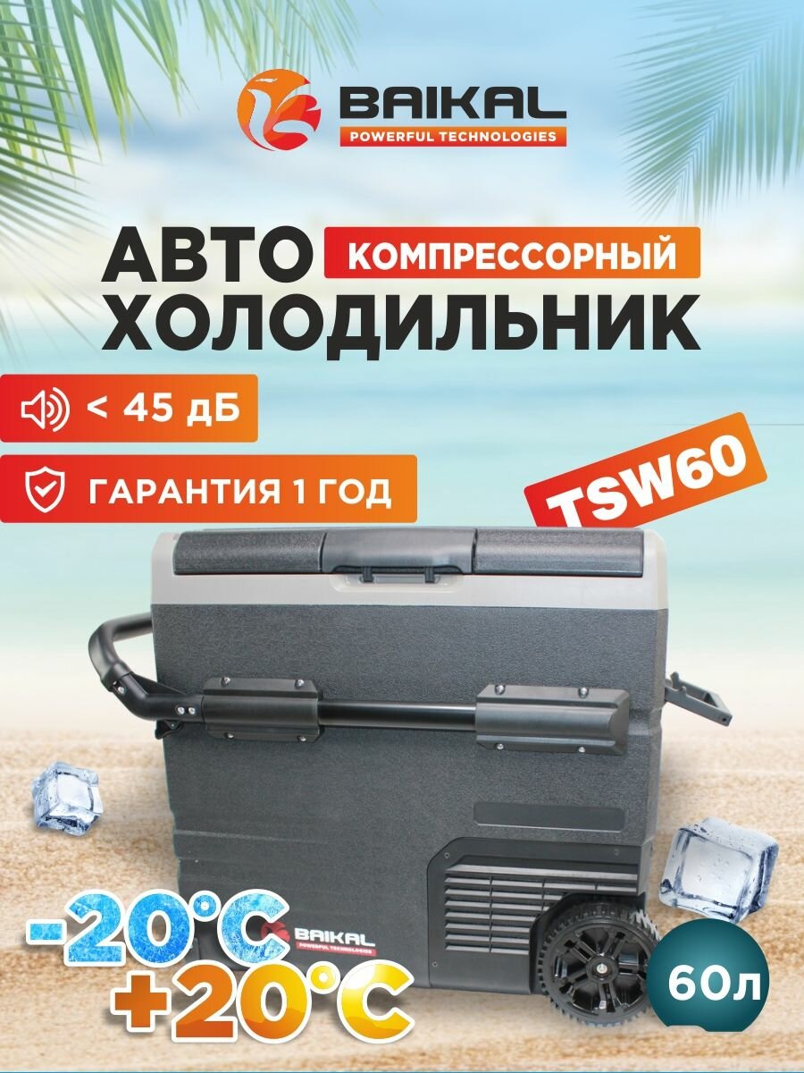 Автомобильный холодильник TSW60 12/24/110/220V