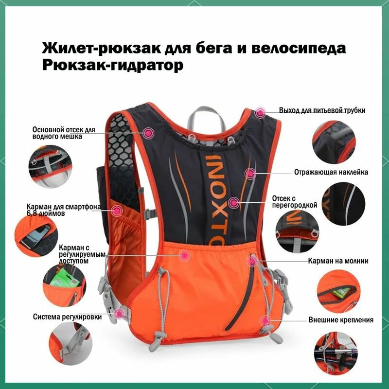 Мужской и женский беговой гидратор, подходящий для трейлраннинга, марафонских забегов и пеших походов