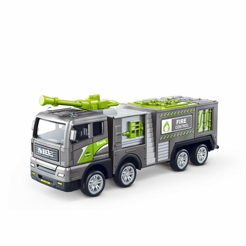 Baby fire rescue vehicle with alloy inertia mechanism and movable parts for early development water gun