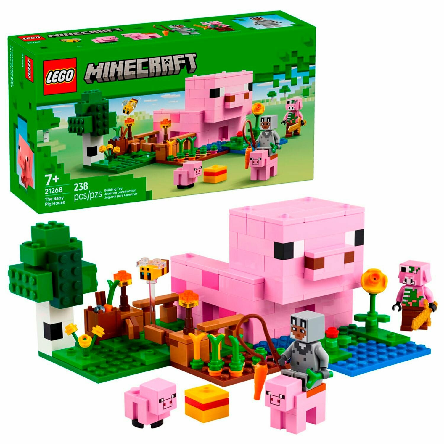 Конструктор детский LEGO Minecraft Дом Поросёнка, 238 деталей, возраст 7+