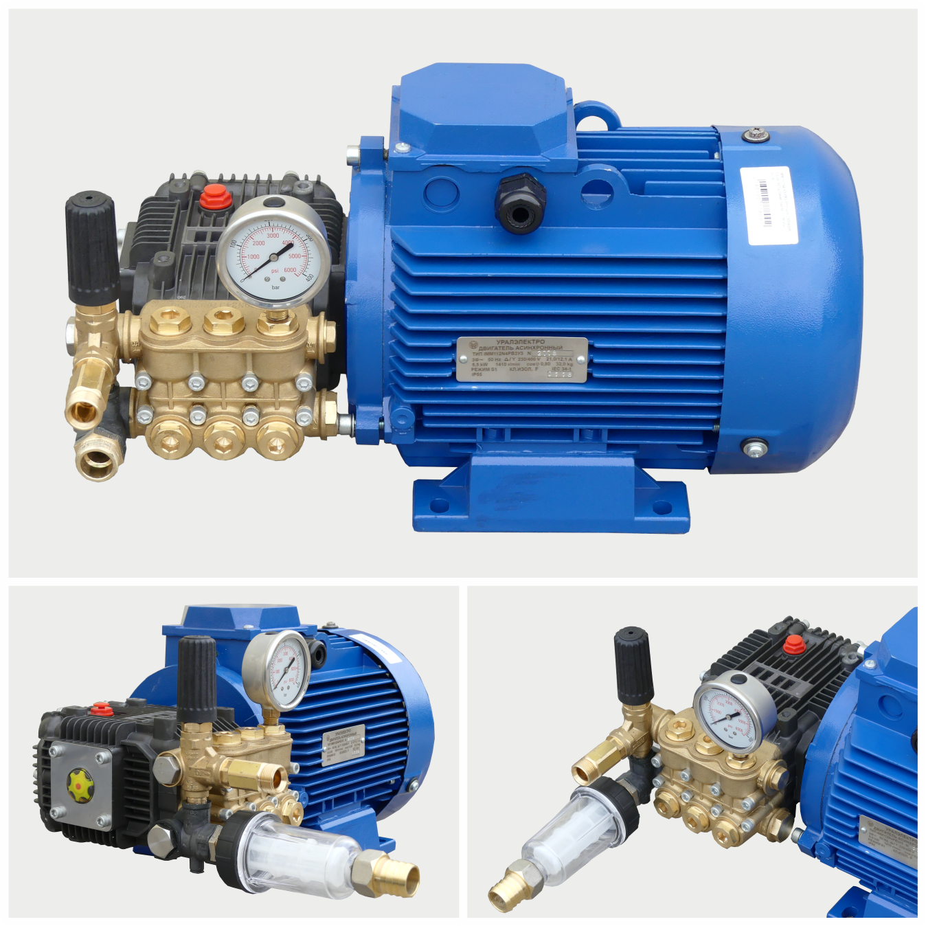 Моноблок насос высокого давления для гидродинамики 200 бар, 5.5 кВт, 900 л/ч