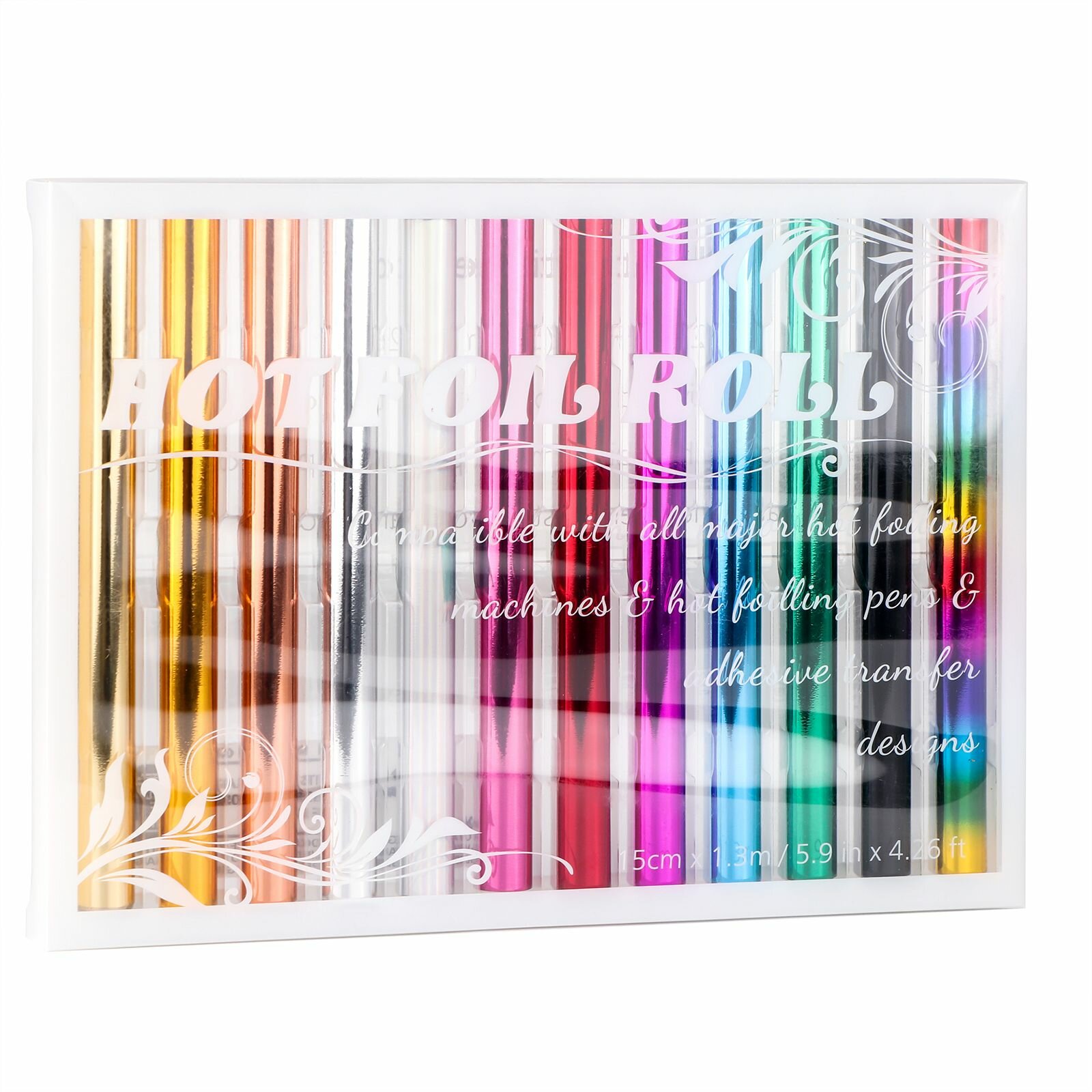 12 рулонов термофольги 15 см х 1,3 м для скрапбукинга, декора открыток и творческих проектов, набор из 12 цветов, голографические и сплошные, горячее фольгирование, DIY-материалы