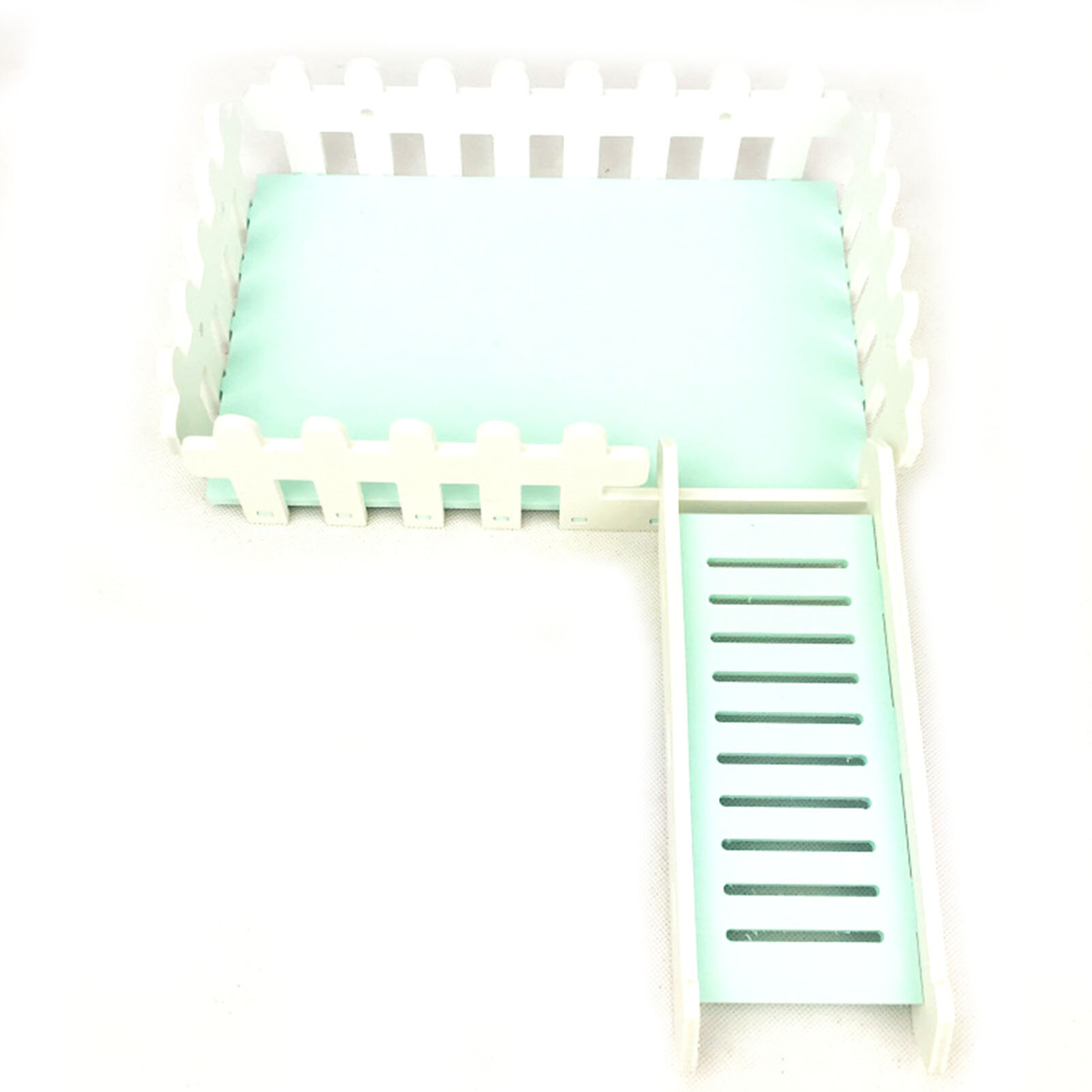 Платформа для хомяка, моющаяся, съемная, легко устанавливаемая, ПВХ, белая, для хомяков, фон мятно-зеленый