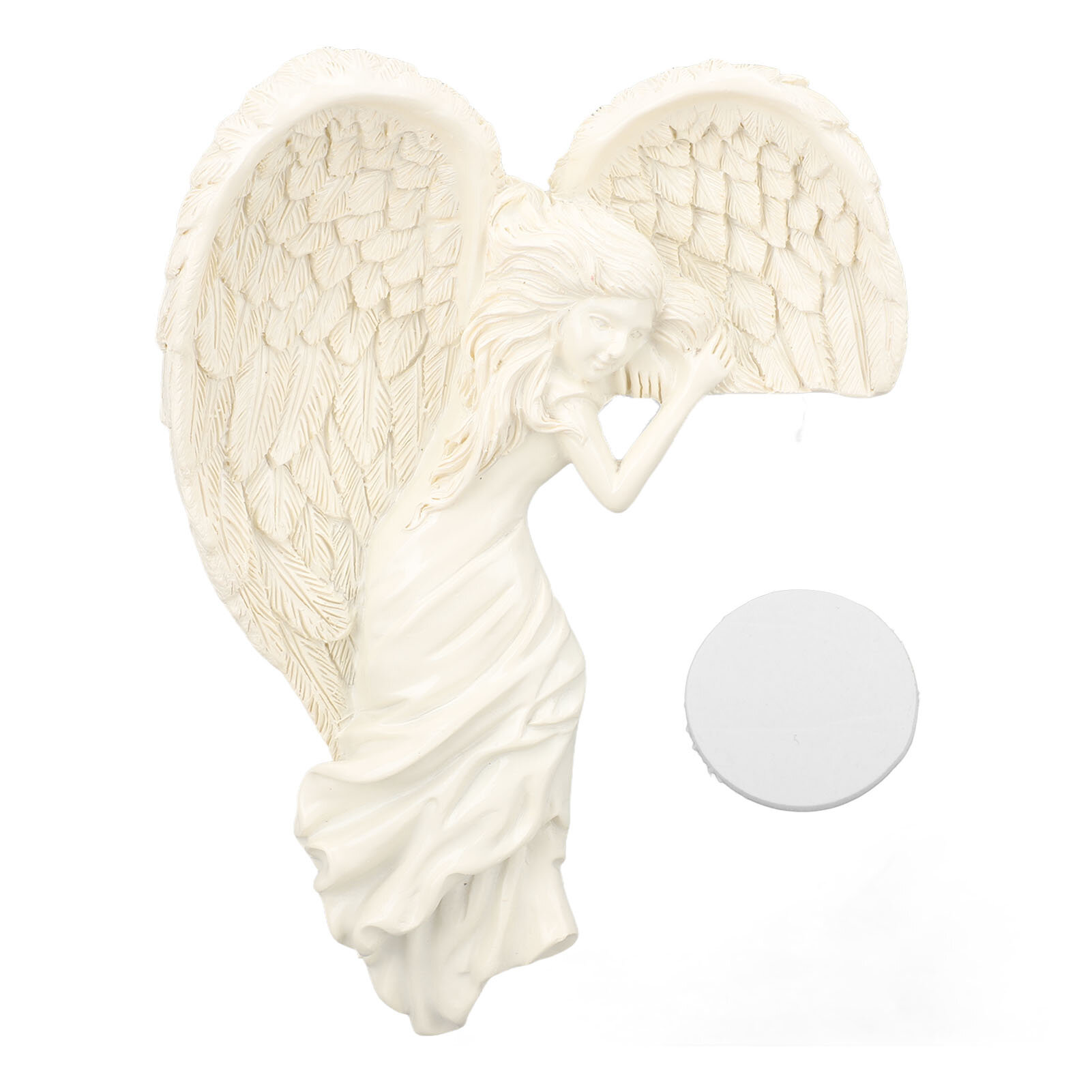 Уникальная изысканная скульптура ангела в виде крыла ангела для дверной рамы, выполненная из смолы, для дома и офиса. Левый ангел.
