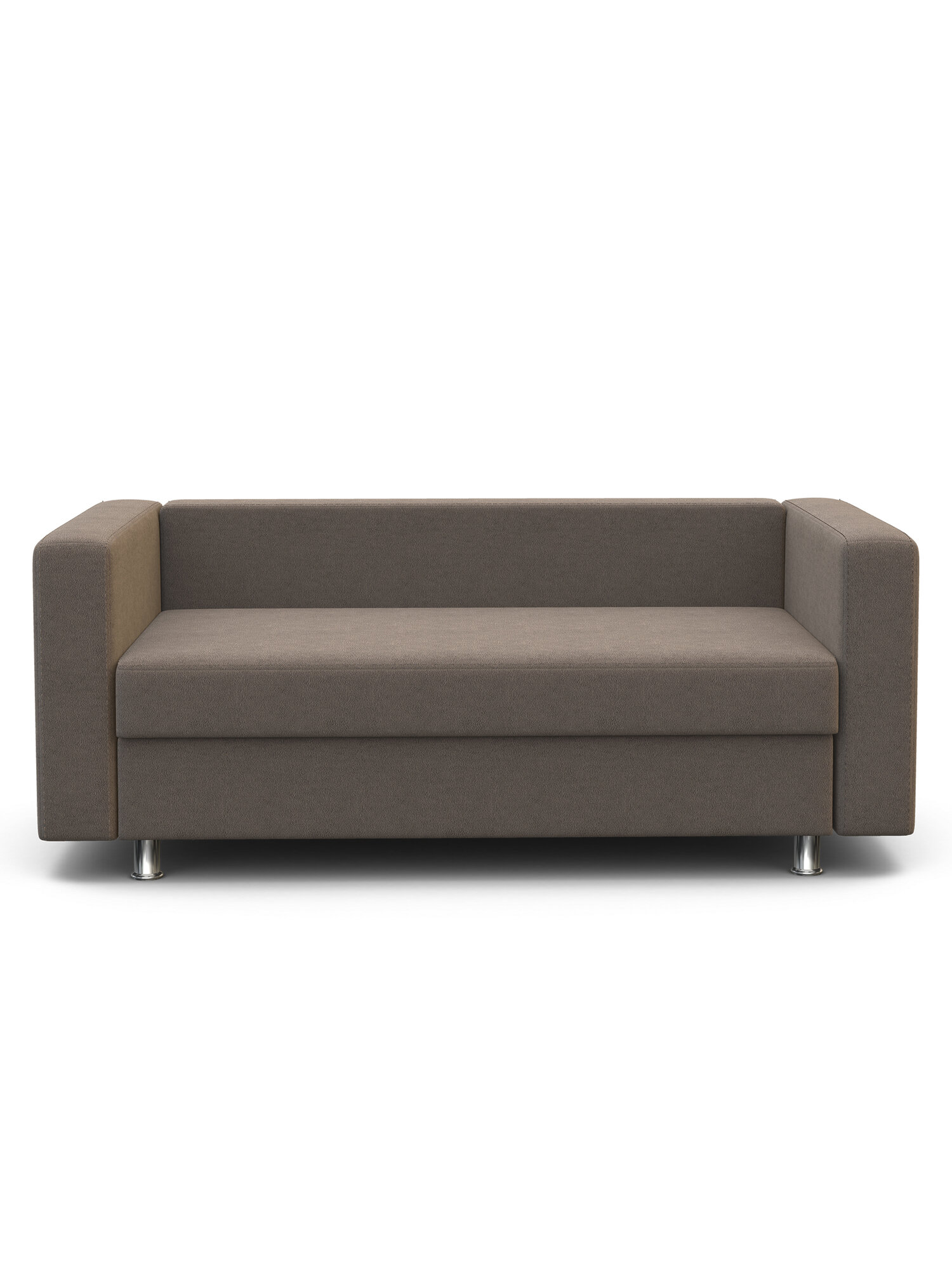 Диван офисный Бит, прямой, 143х75х74 см, с подлокотниками, с ножками, велюр светло-коричневый