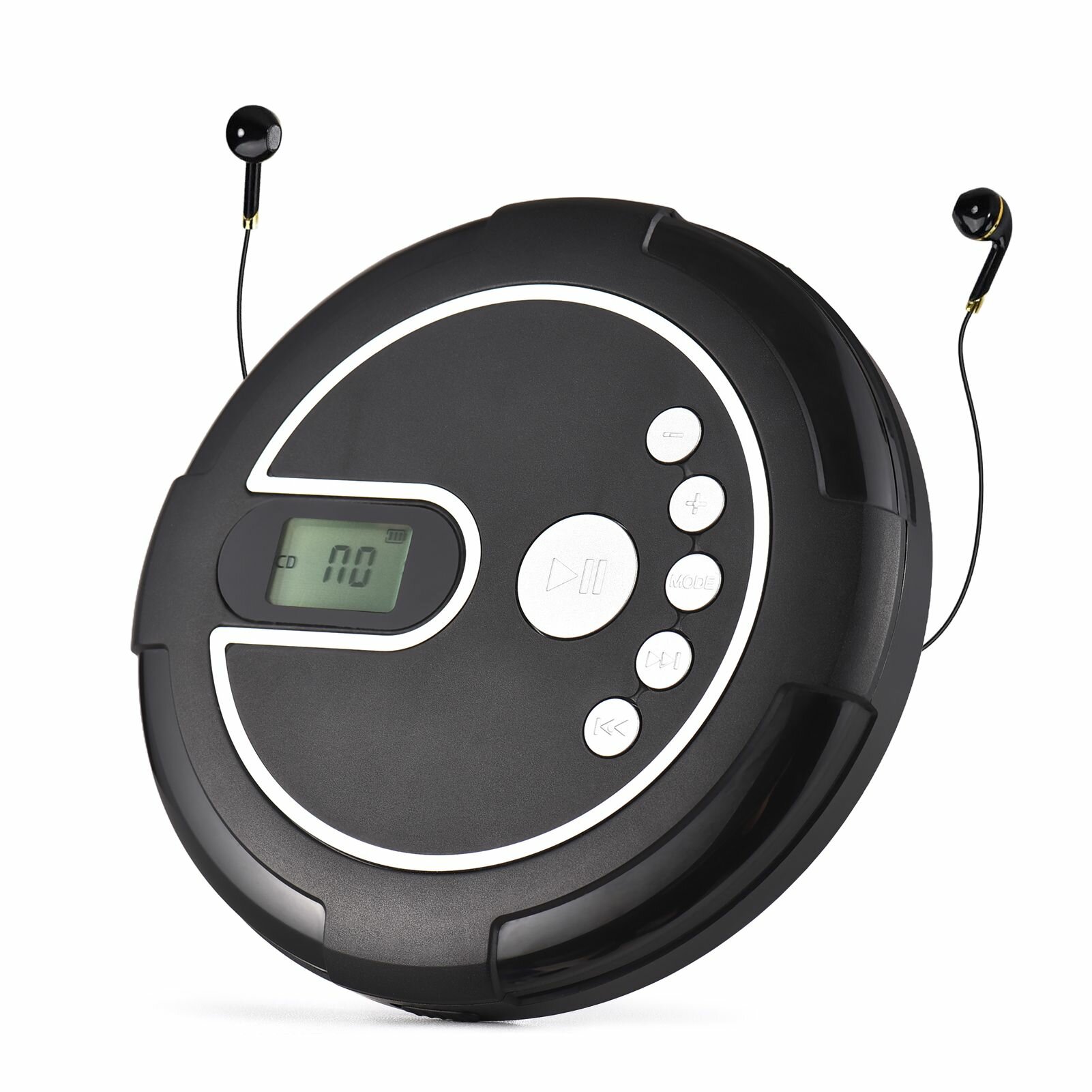 Переносной CD-плеер с проводными наушниками и FM-радио, 1500mAh, поддержка CD/MP3, для дома и поездок