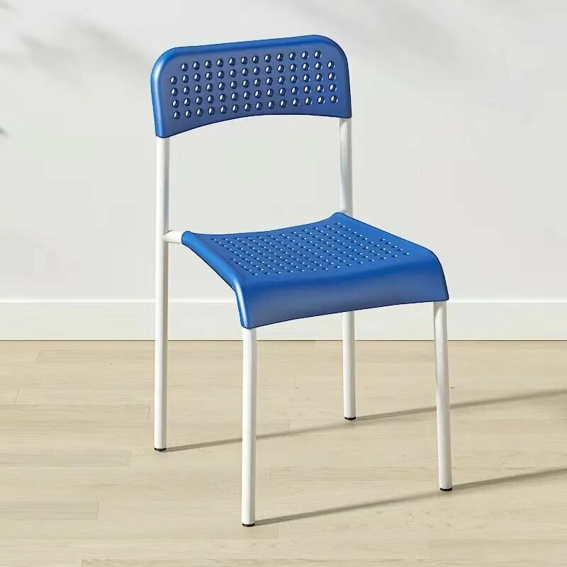 Стул IKEA Adde, синий, пластик/металл, современный дизайн, 39х47х77 см