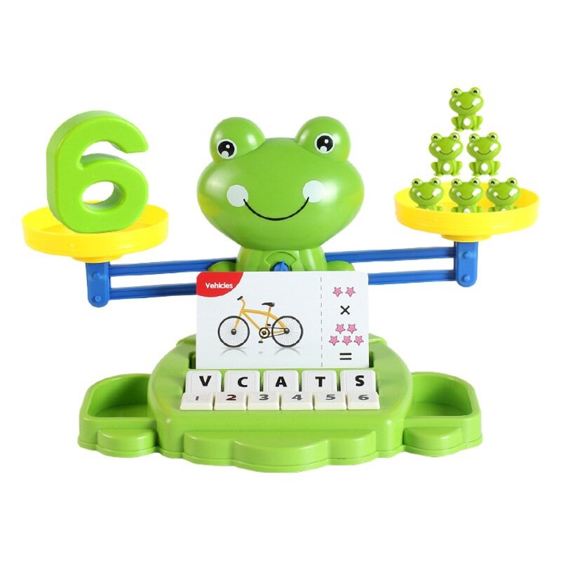 Весы-балансир "Лягушка", для детского сада, математические, зеленые