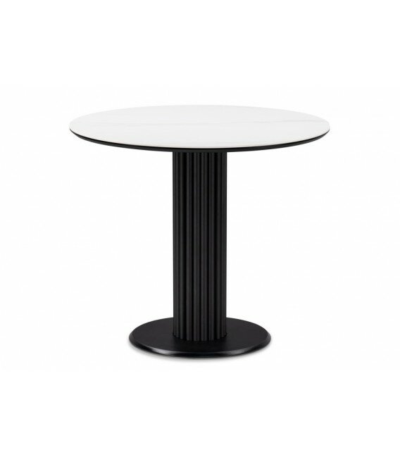 Стол керамический Кальви 90х90х75 белый мрамор / черный 9612157