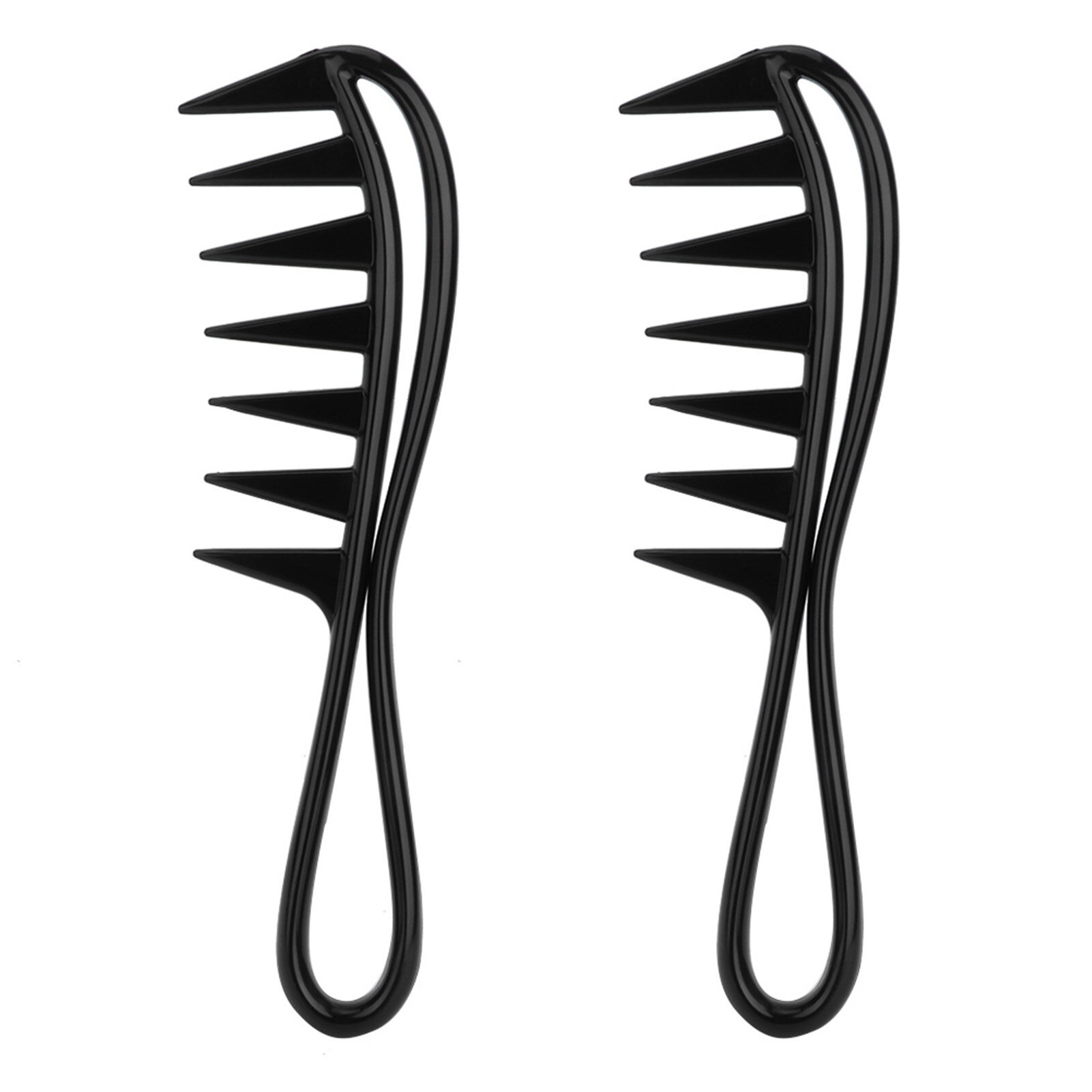 Wide Teeth Hairdressing Comb Curly Hair 2PCS Barber for Home