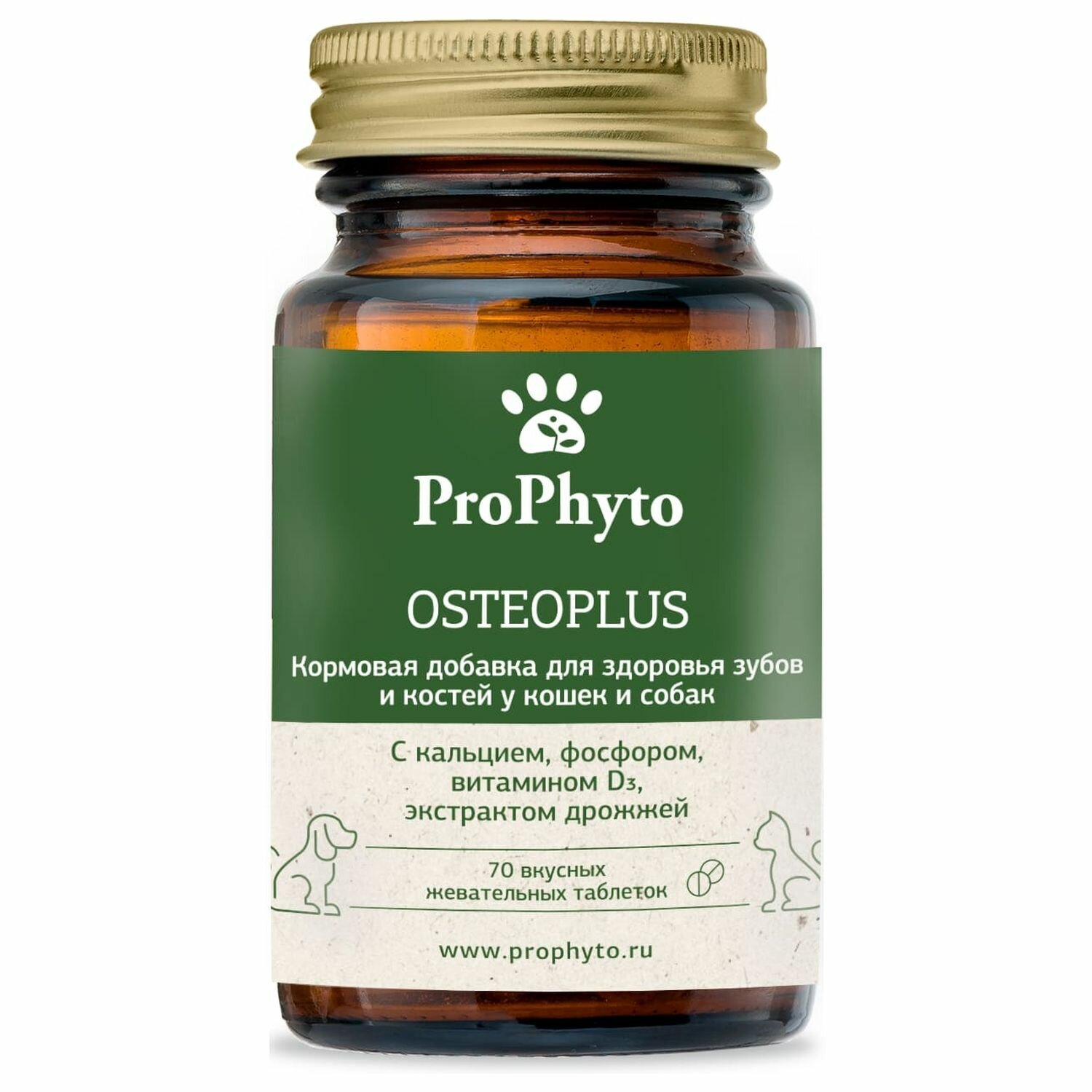 ProPhyto OsteoPlus - кормовая добавка для здоровья зубов и костей у собак и кошек, 70 шт